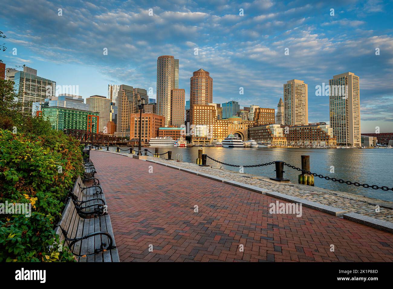 The Boston Skyline at Sunrise Stock Photo - Alamy