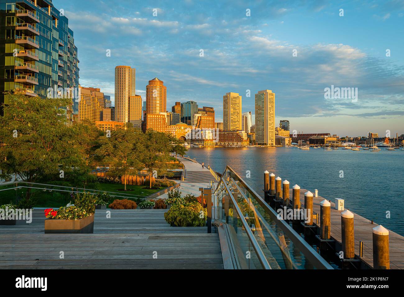 Fan Pier Park at Dawn Stock Photo - Alamy