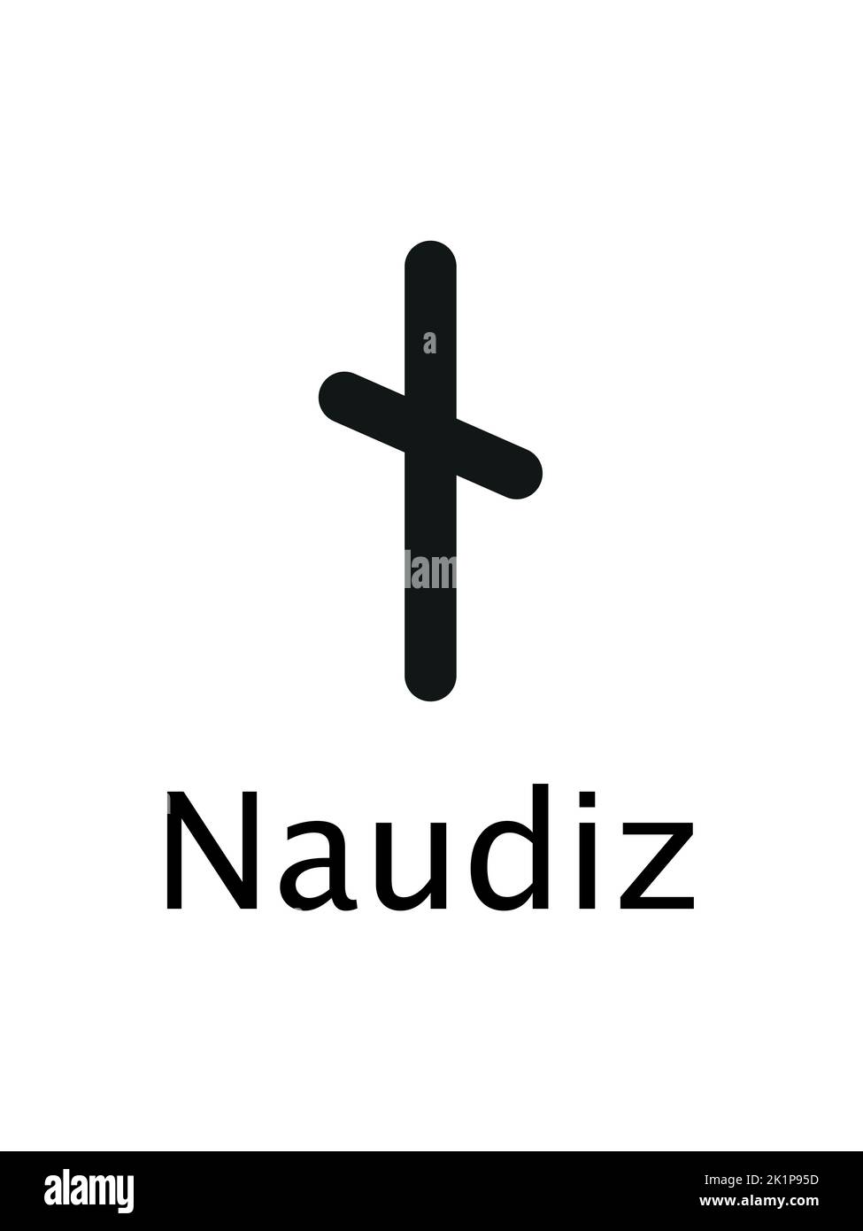 Naudiz of Runes alphabet, futhark. Writing ancient Germans. Vector ...
