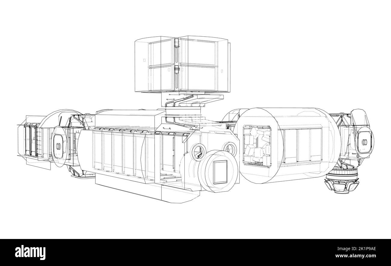Abstract Spaceship or Space Station. Vector Stock Vector Image & Art ...
