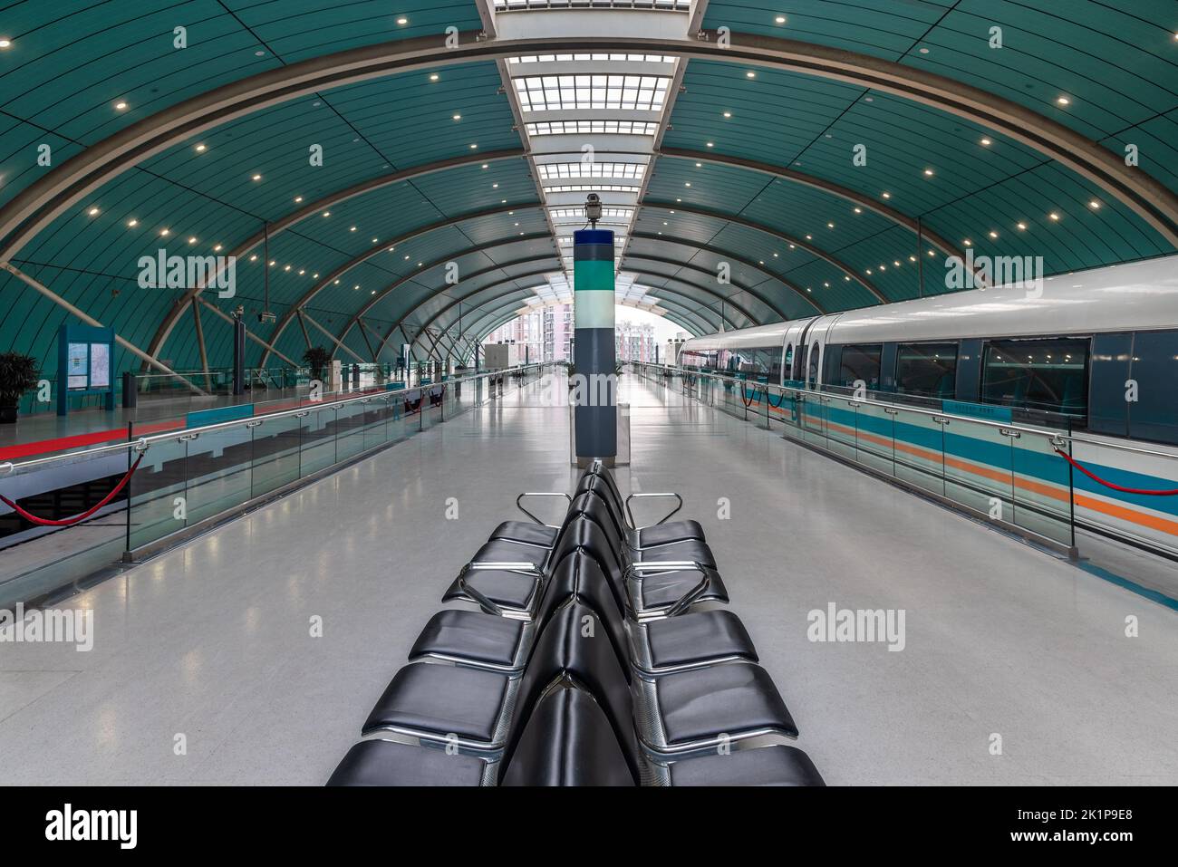 Longyang Road Station station, Maglev train of Shanghai, China Stock ...
