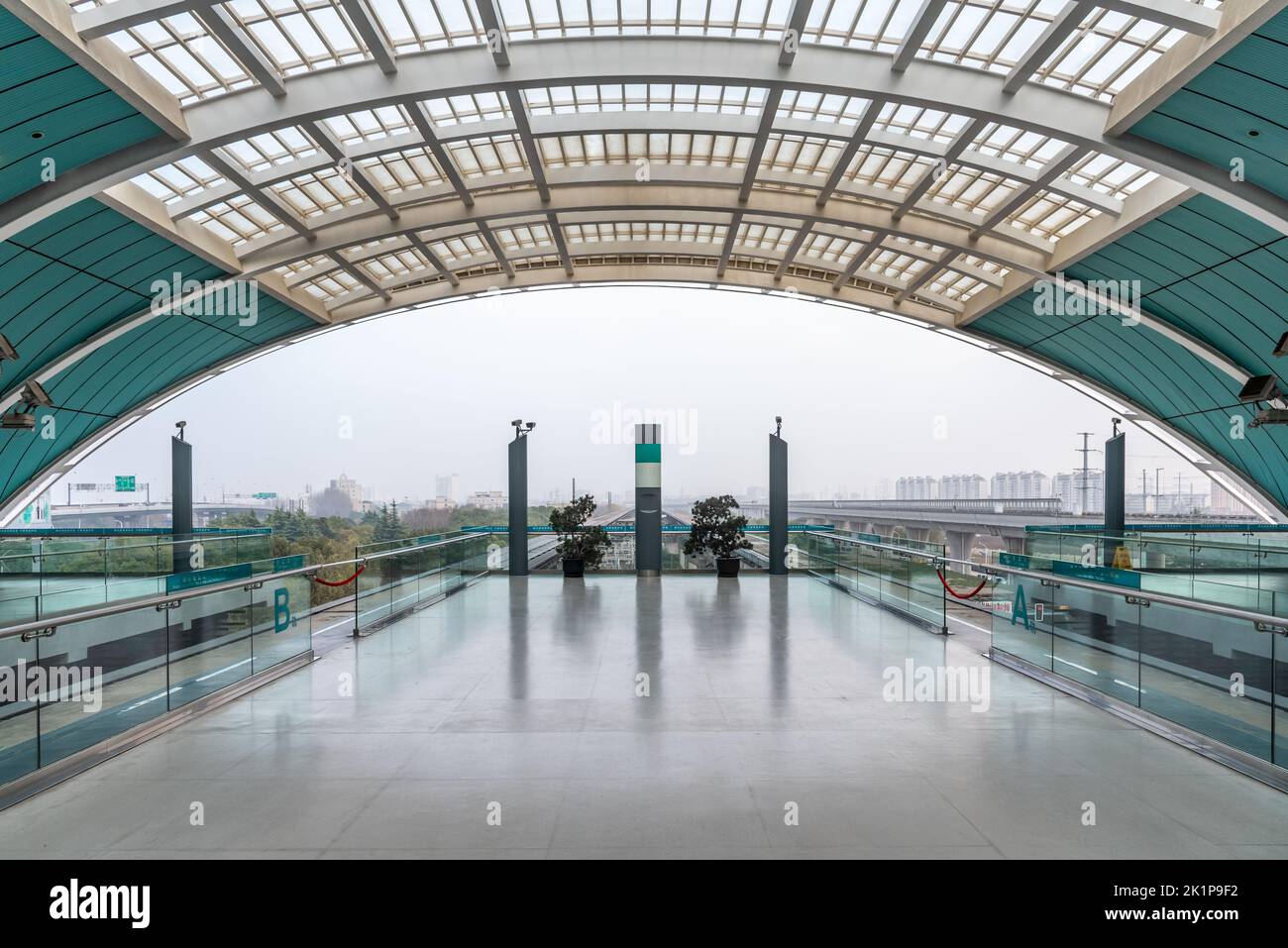 Longyang Road Station station, Maglev train of Shanghai, China Stock ...