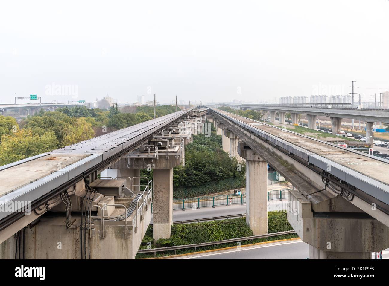 Longyang Road Station station, Maglev train of Shanghai, China Stock ...