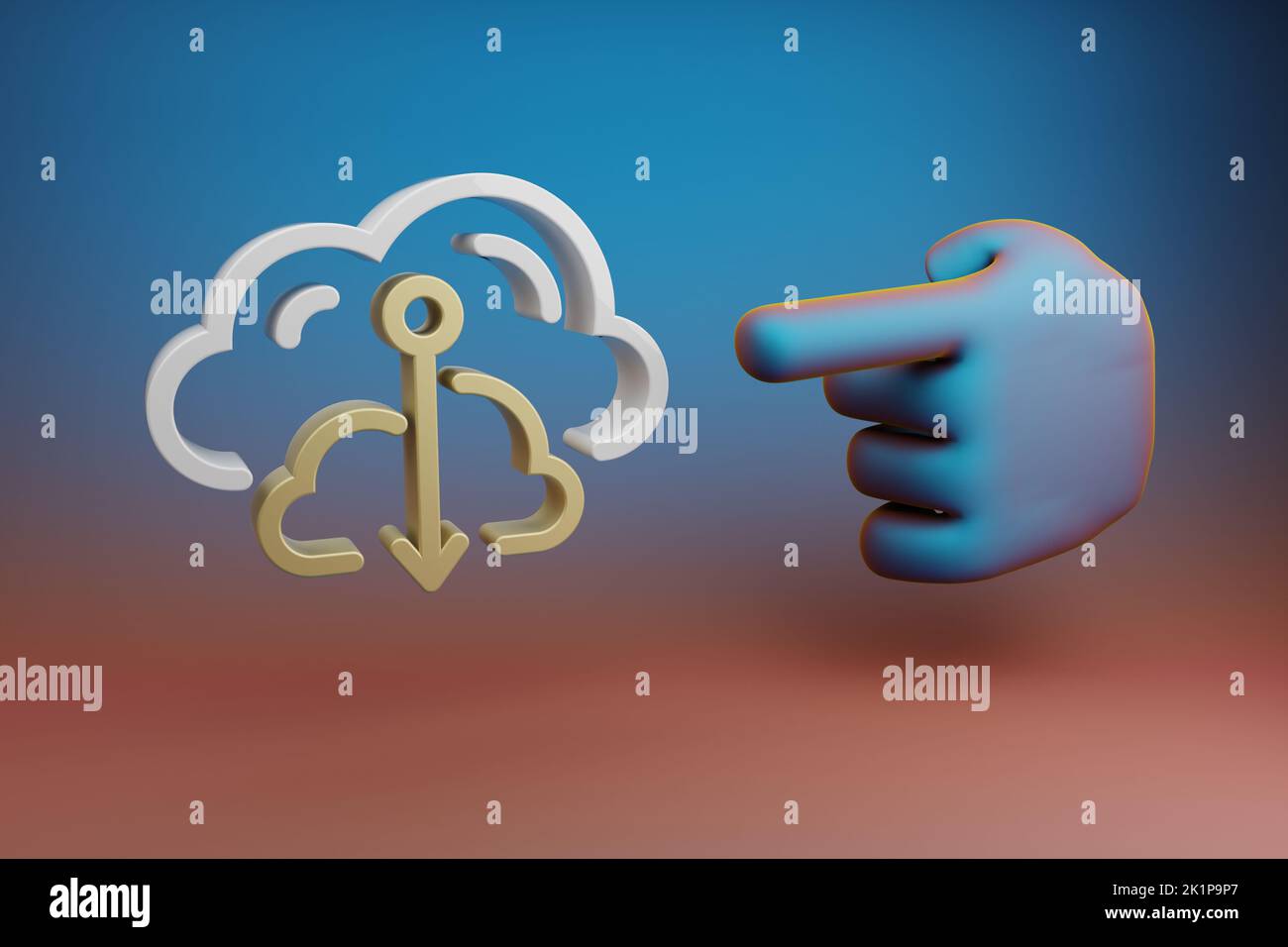 Beautiful illustrations abstract Hand index finger points to Cloud ...