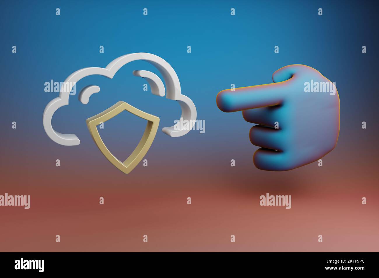 Beautiful illustrations abstract Hand index finger points to Cloud ...