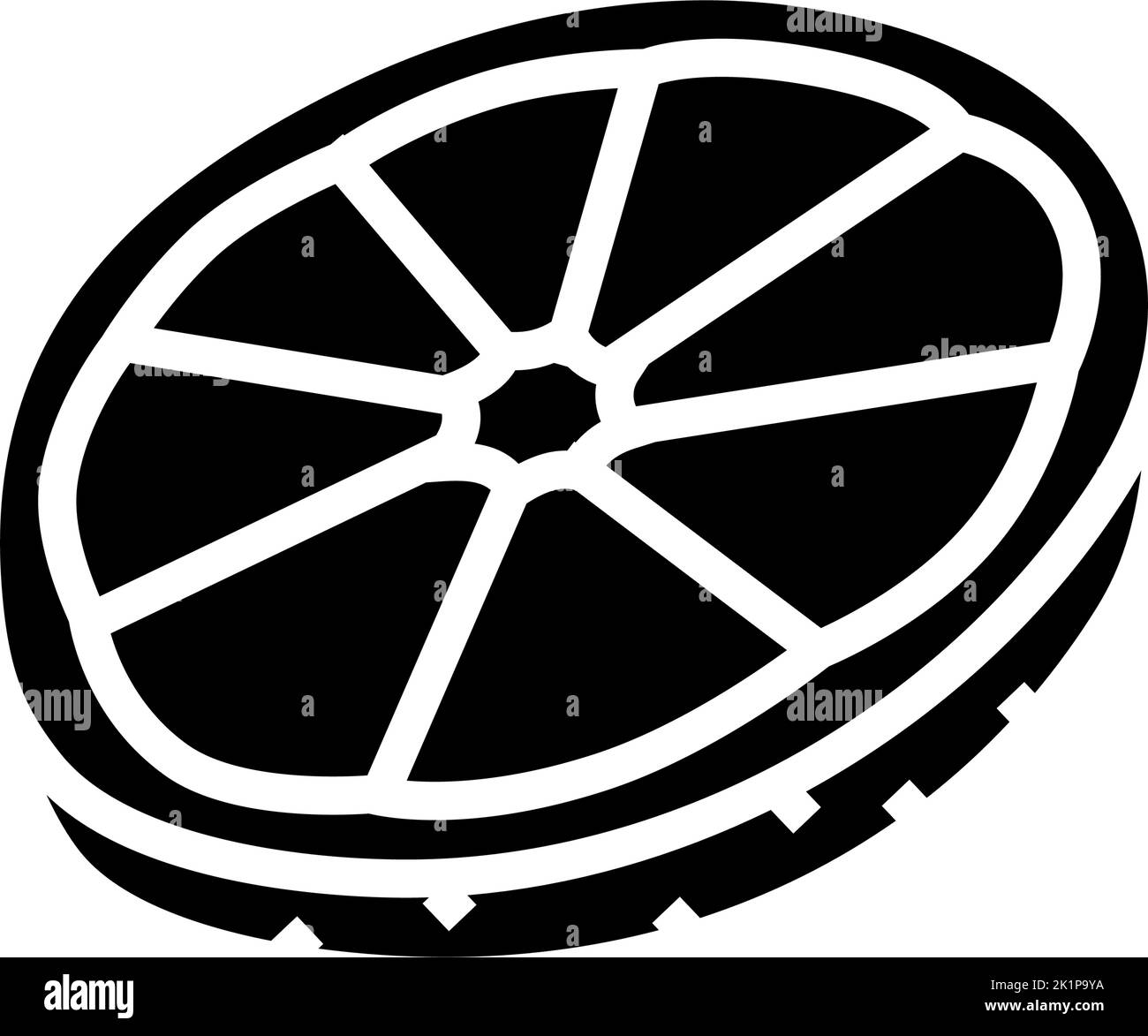 slice round orange glyph icon vector illustration Stock Vector Image ...