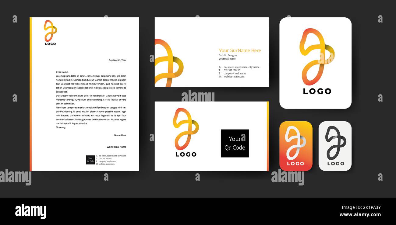 stationery set design letterhead business card logo application on ...