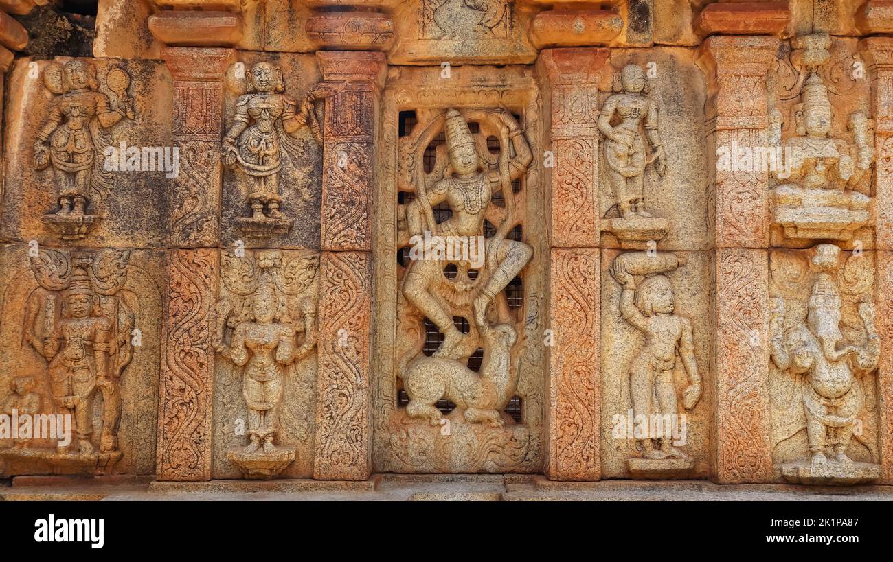 Carving Sculptures of Hindu God and Goddess on the Bhoganandishwara ...
