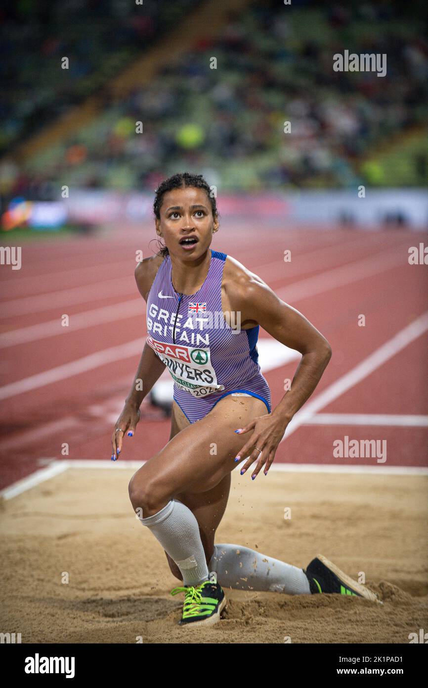 Jazmin Sawyers participating in the long jump of the European Athletics ...