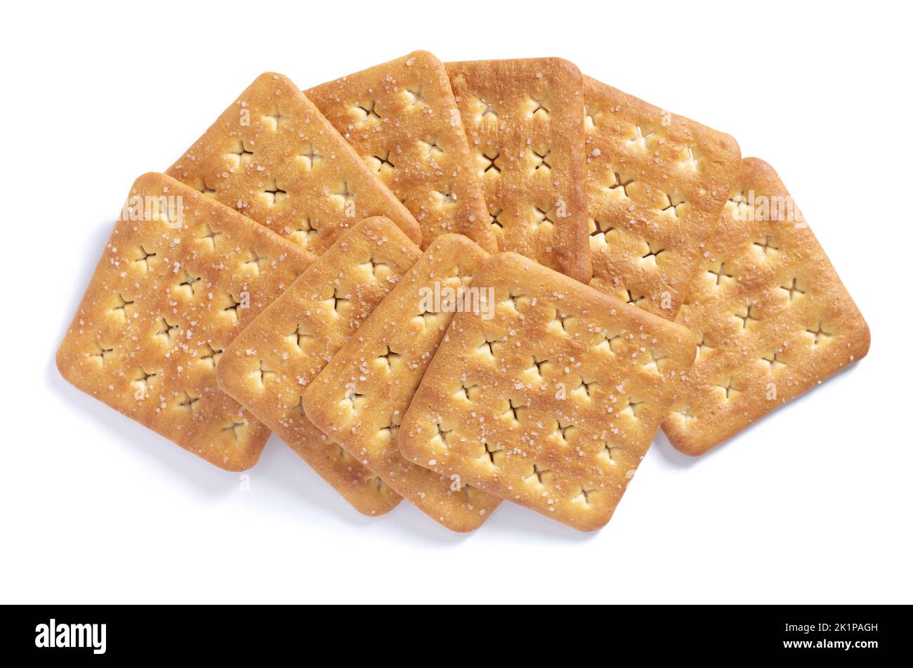 Square crackers on white background close-up, top view Stock Photo - Alamy