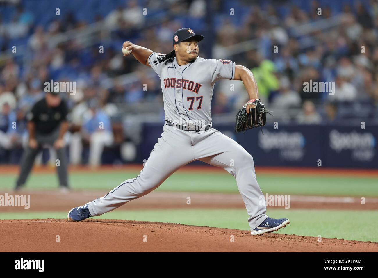 St. Petersburg, FL. USA; Houston Astros starting pitcher Luis Garcia ...