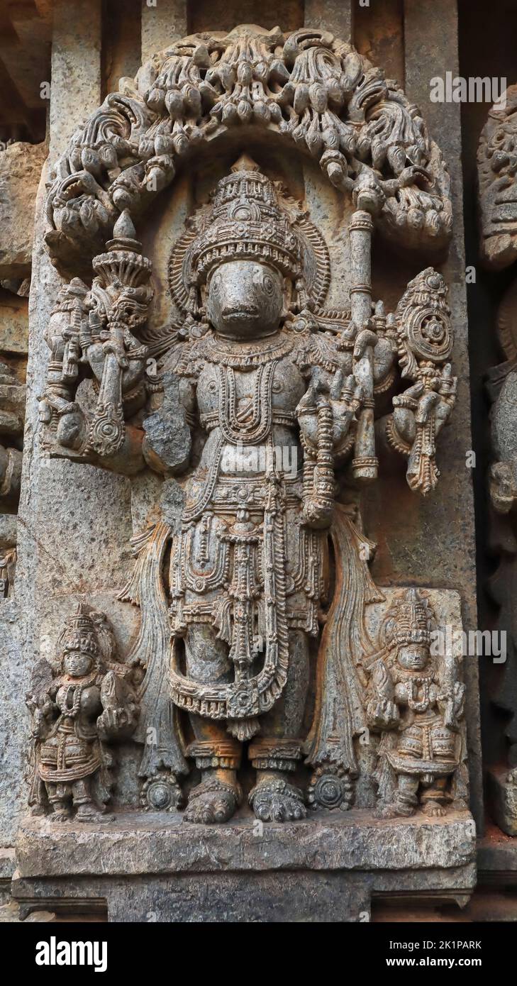 Sculpture of Lord Vishnu in Varaha Avatar, Chennakeshava Temple ...