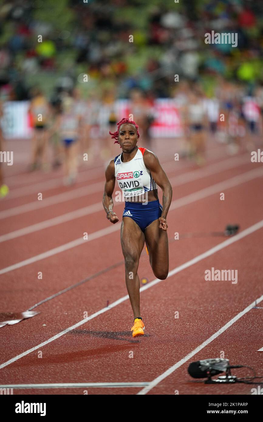 Yanis David participating in the long jump of the European Athletics ...