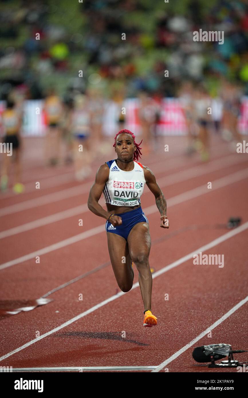 Yanis David participating in the long jump of the European Athletics ...