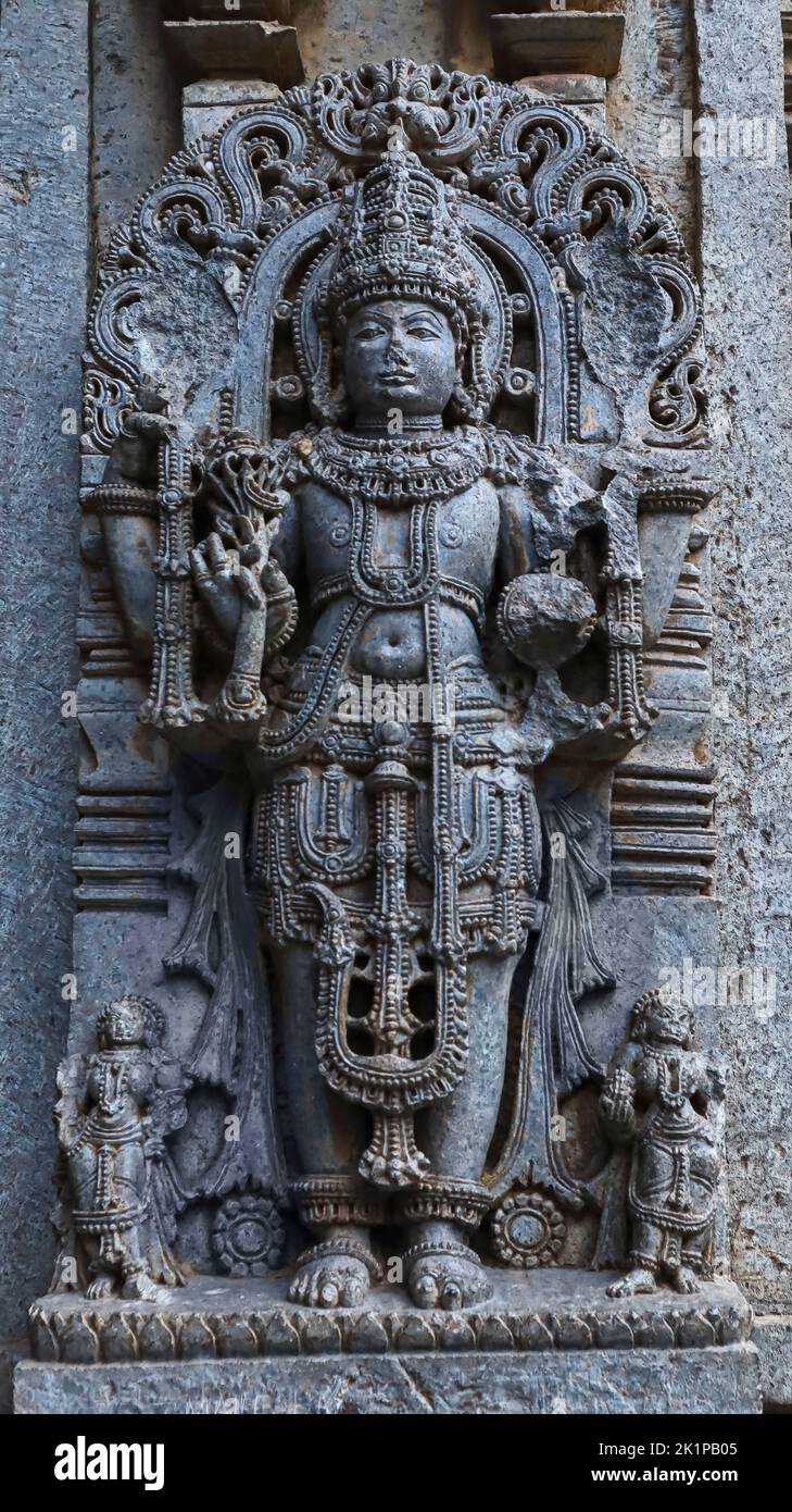 Sculpture of Lord Vishnu on Chennakeshava Temple, Somanathpura ...