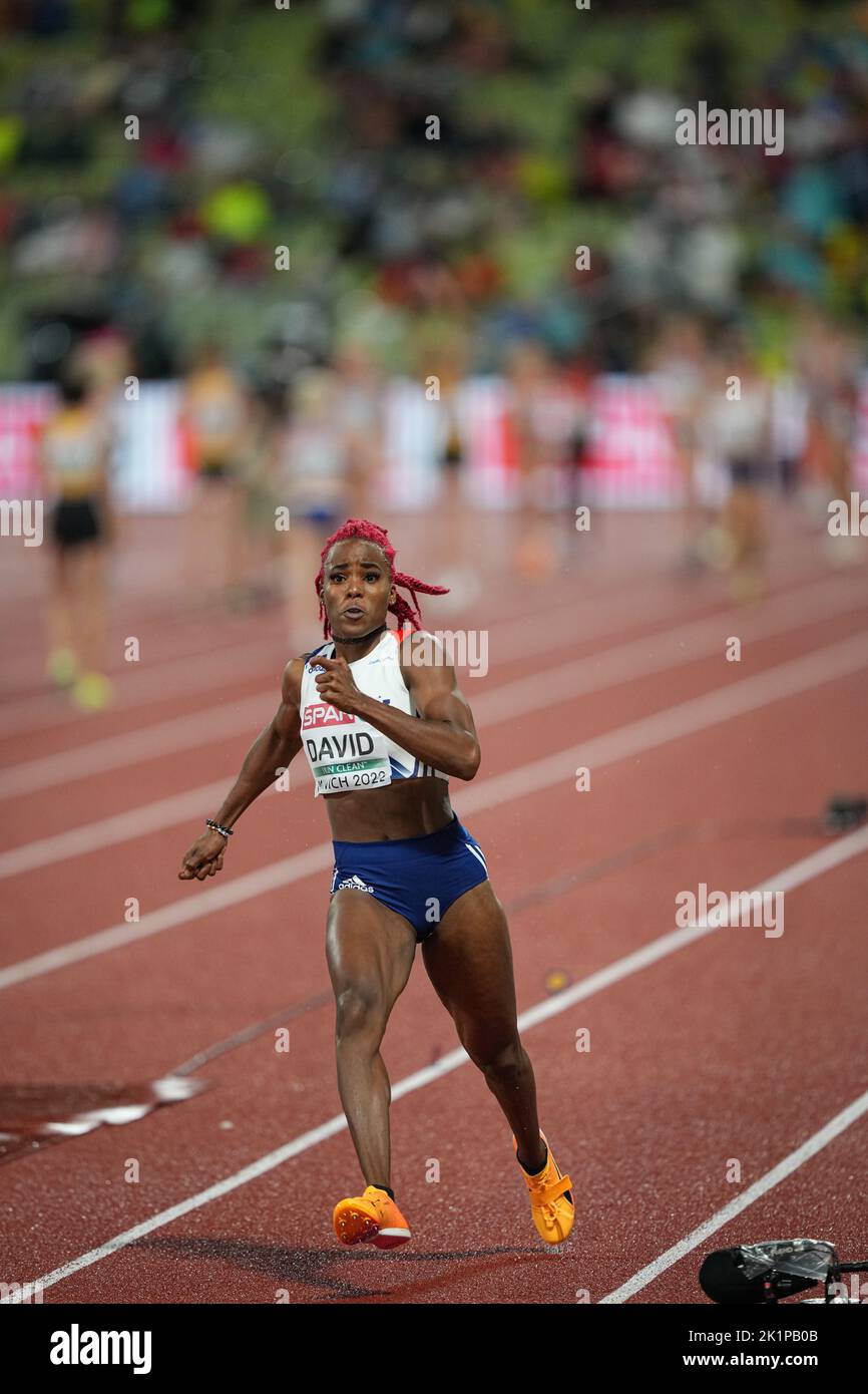 Yanis David participating in the long jump of the European Athletics ...
