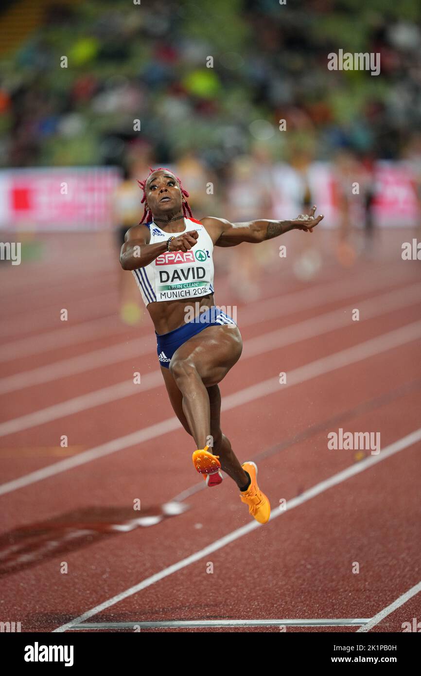Yanis David participating in the long jump of the European Athletics ...