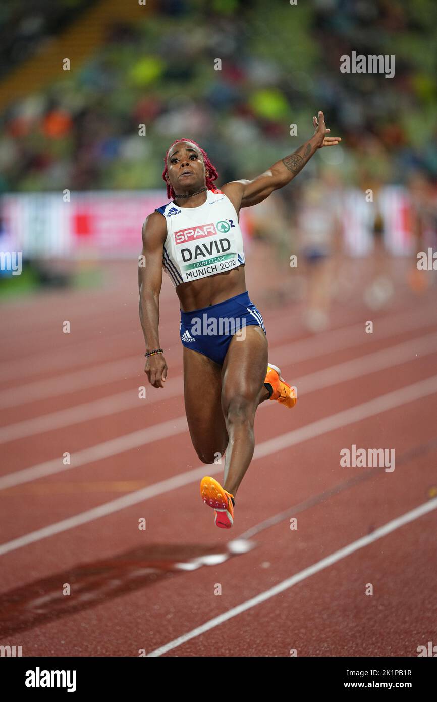 Yanis David participating in the long jump of the European Athletics ...