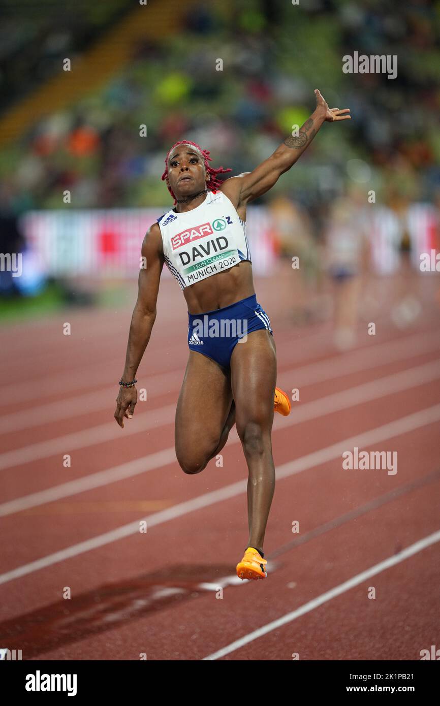 Yanis David participating in the long jump of the European Athletics ...