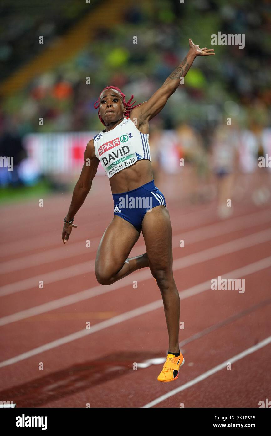 Yanis David participating in the long jump of the European Athletics ...