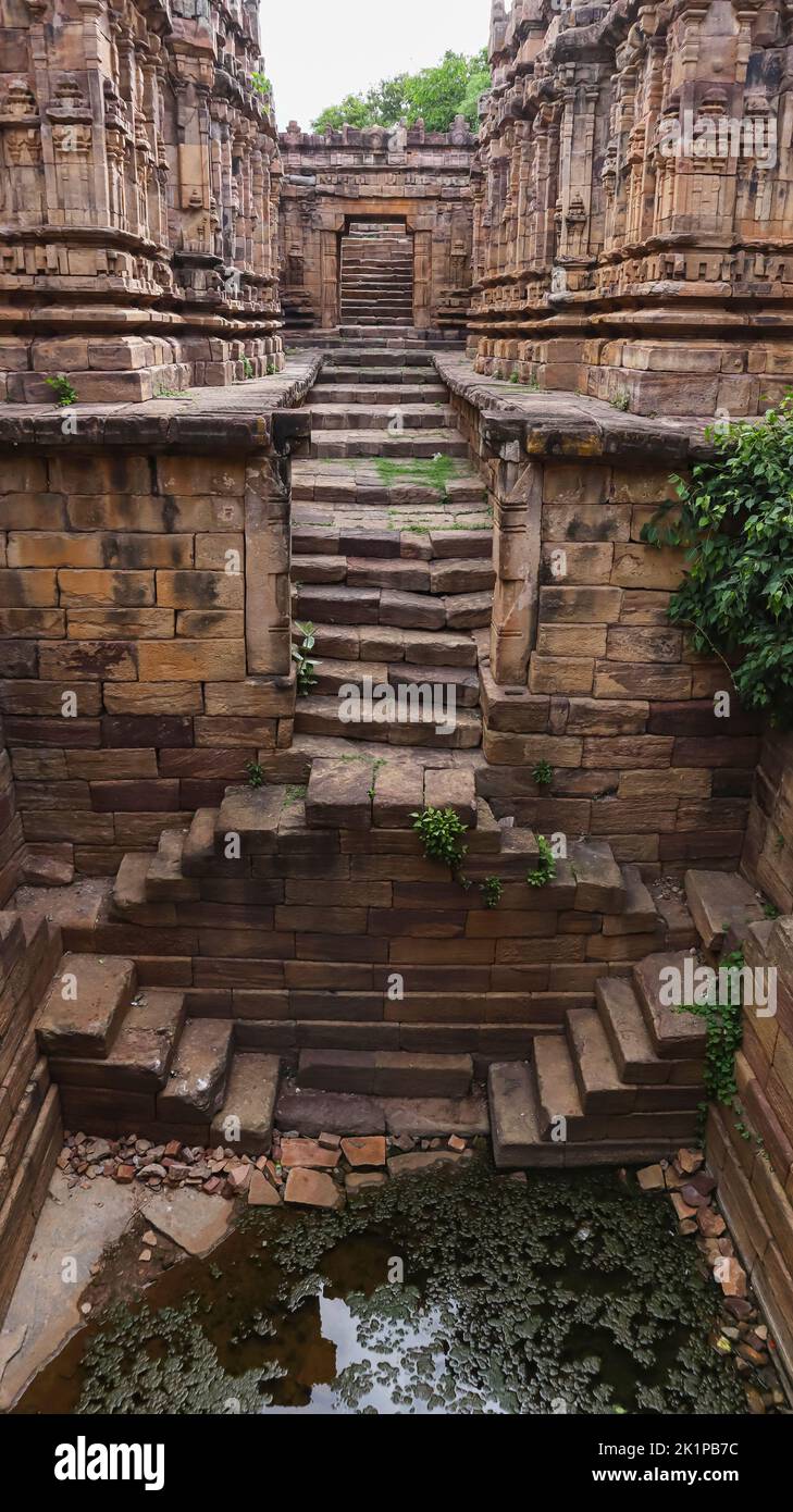 View of Naga Kunda with Carved Walls and Stairs, 11th Century Well ...