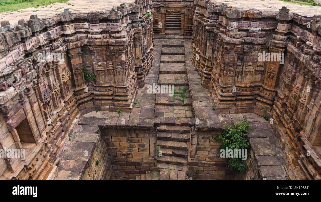View of Naga Kunda with Carved Walls and Stairs, 11th Century Well ...