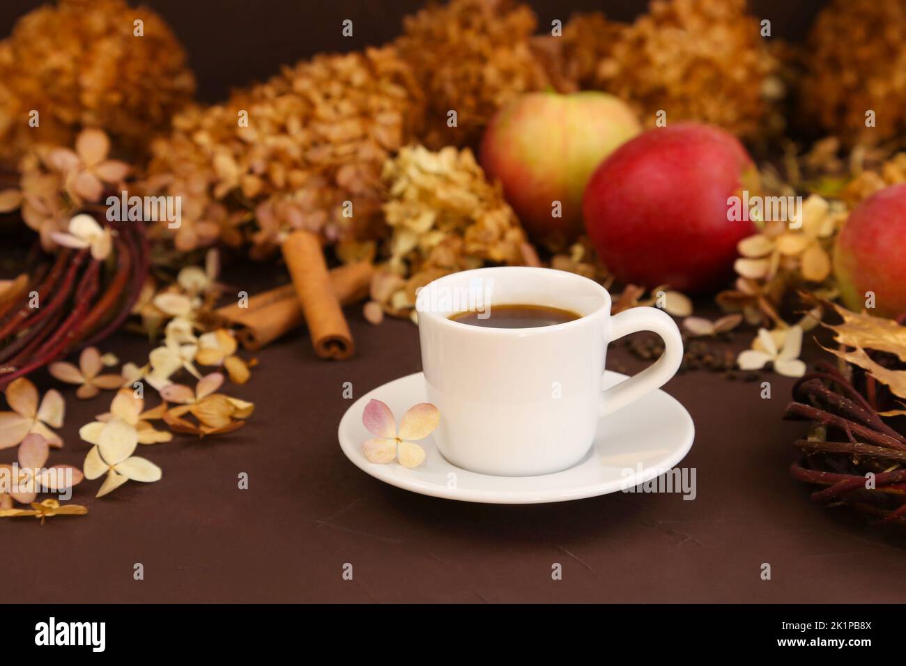 Coffee cup and apple on hi-res stock photography and images - Alamy