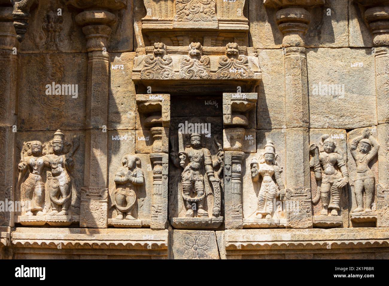 Sculptures of Hindu God and Goddess on the Gaurishvara Temple, Yelandur ...