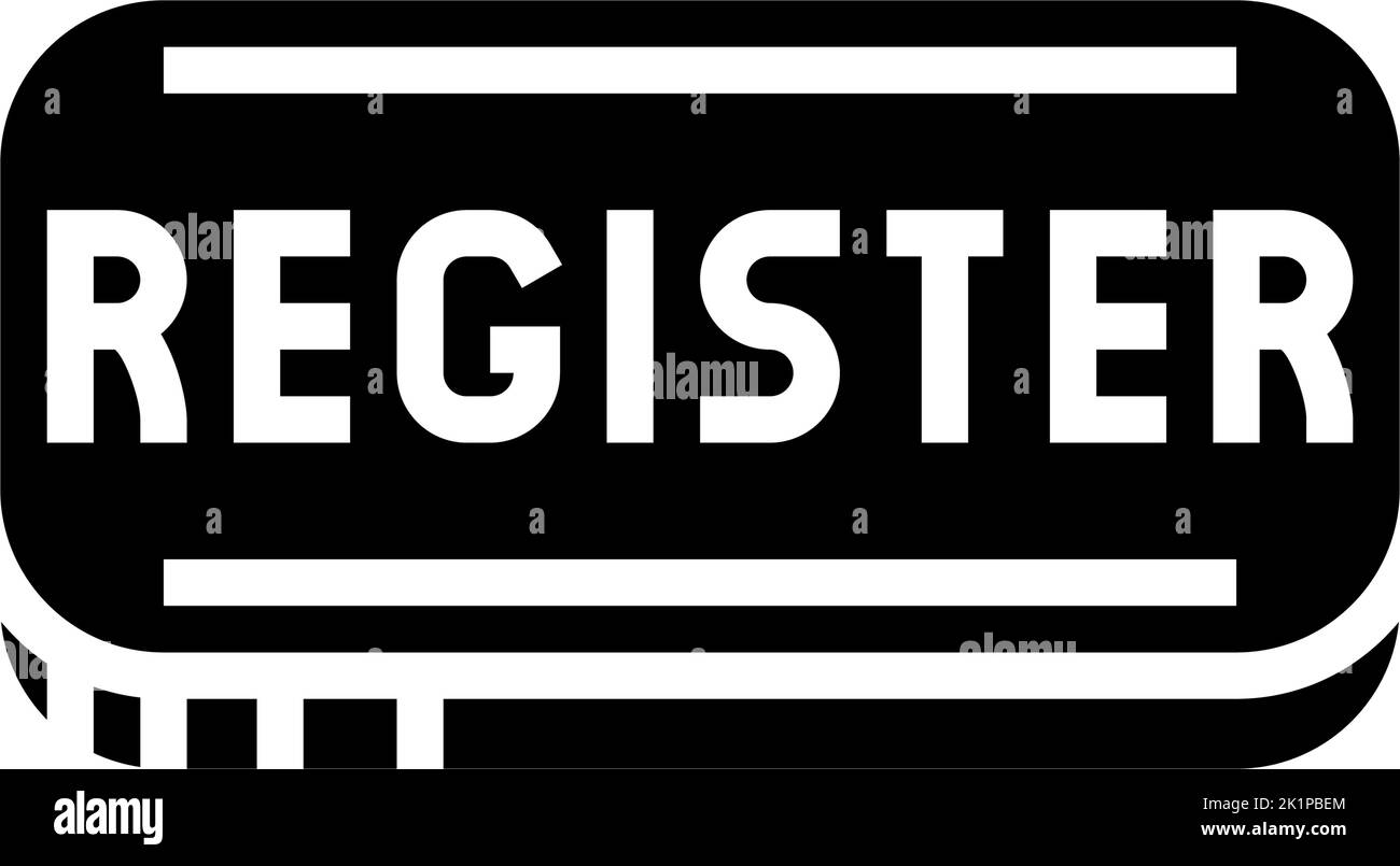 button registration glyph icon vector illustration Stock Vector Image ...