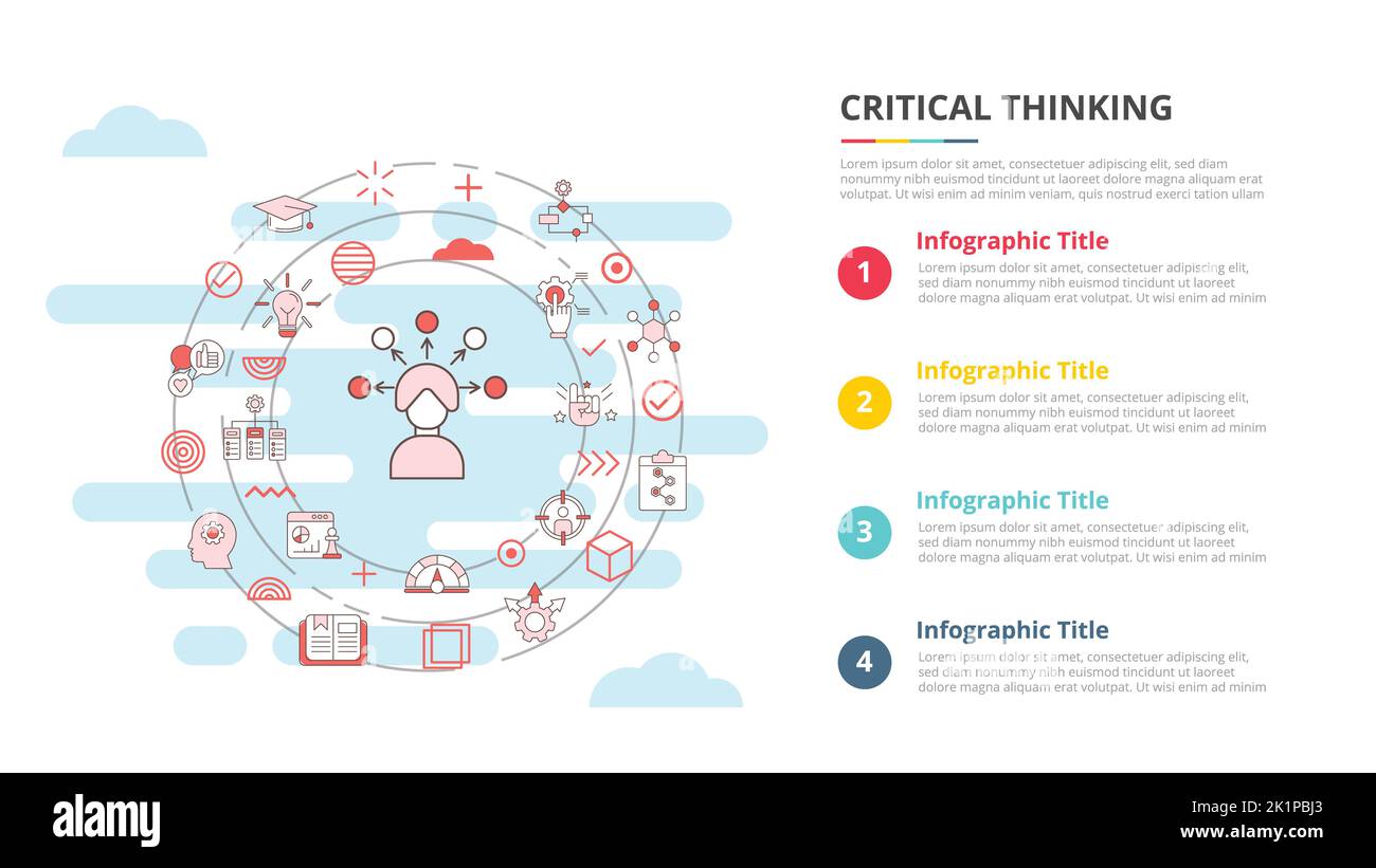 critical thinking concept for infographic template banner with four ...