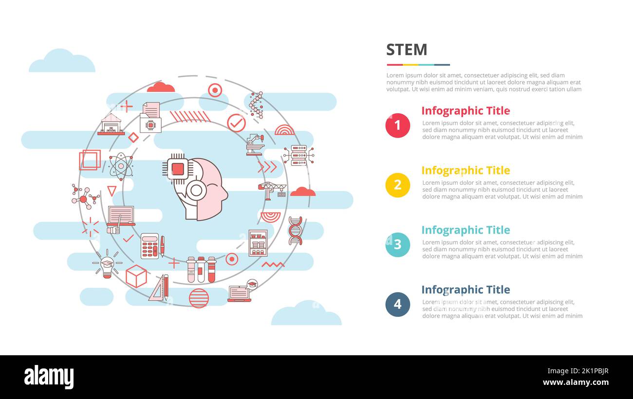 stem science technology engineering math concept for infographic ...
