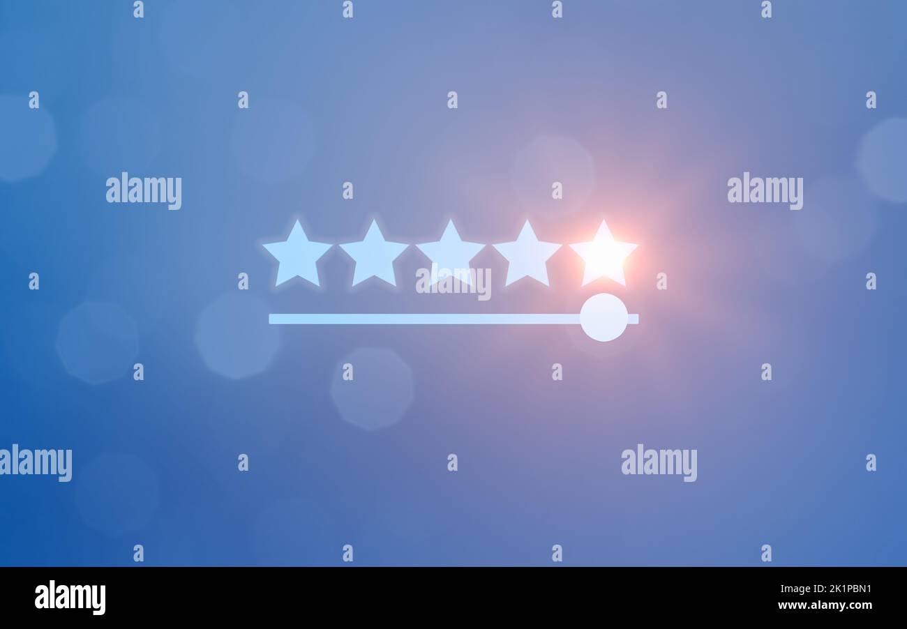 Five stars rating concept. Client satisfaction, luxury service ...