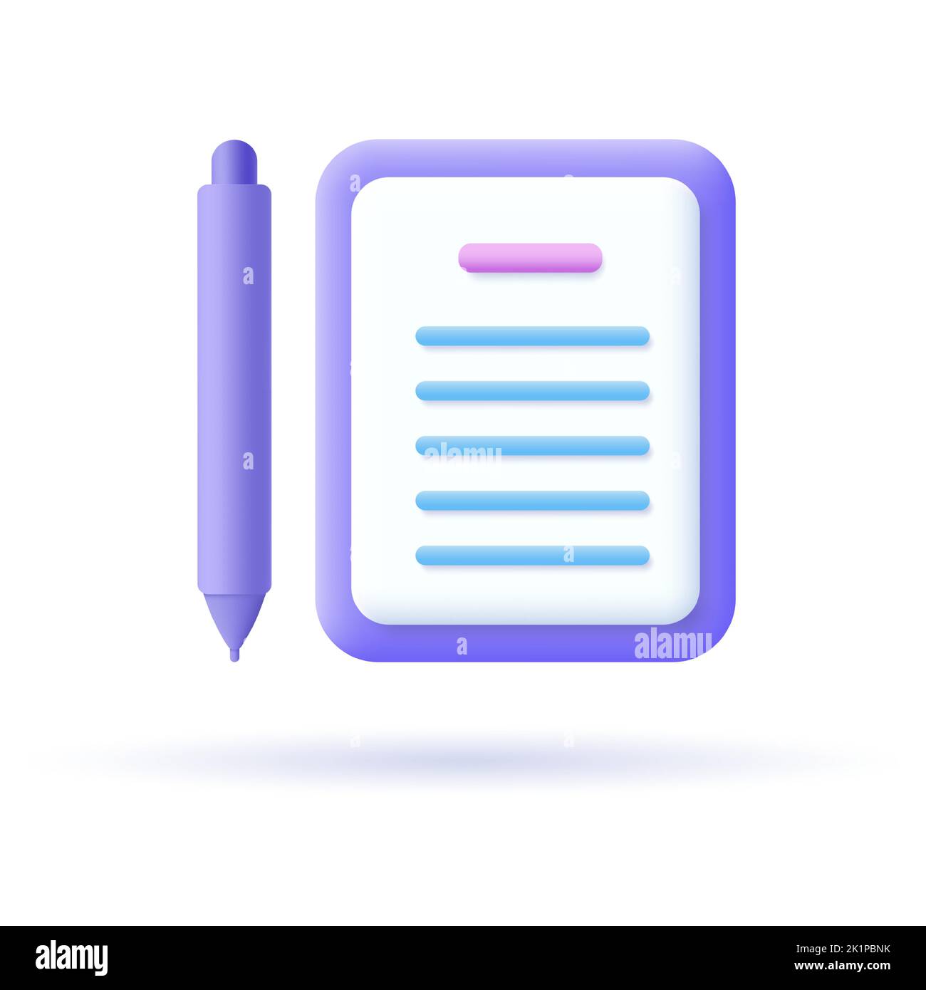 3d registration icon. Symbol of document, vote, account login. Vector ...
