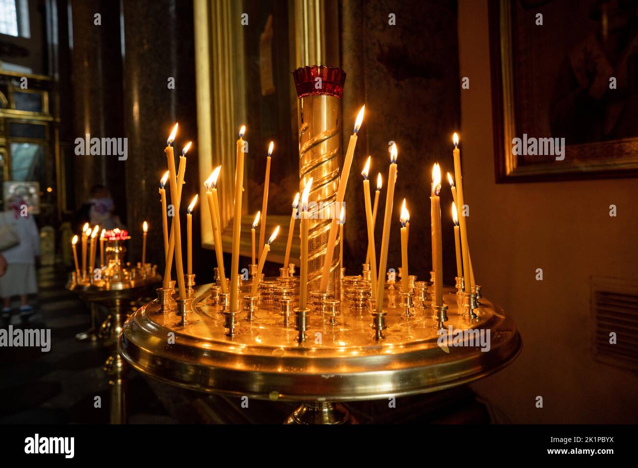 Candles in christian church ortodox. Candles in the Church. burning ...