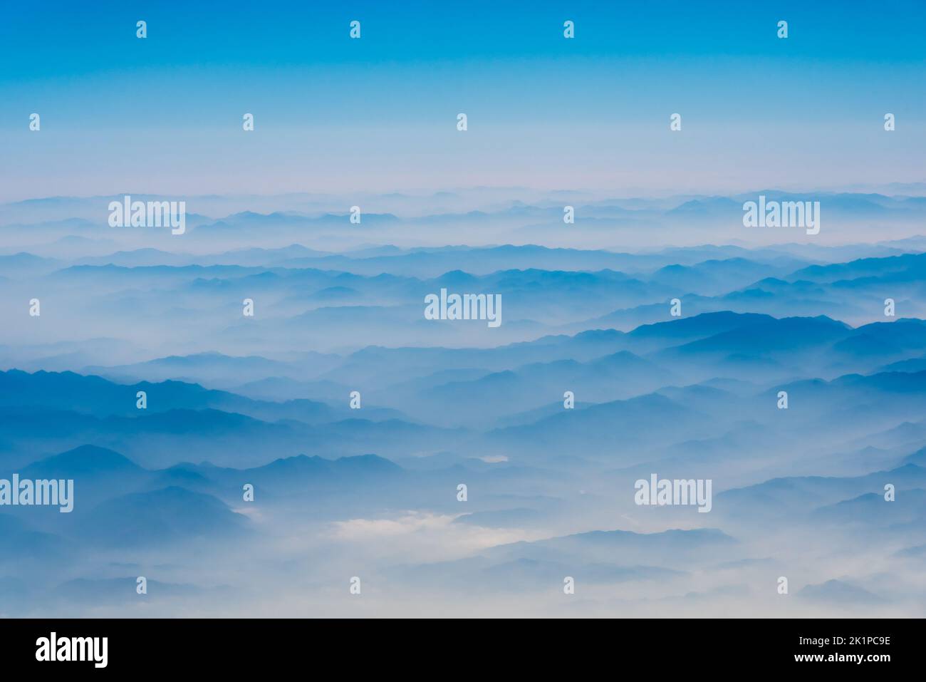 Ten thousand meters high altitude aerial photography of continuous ...
