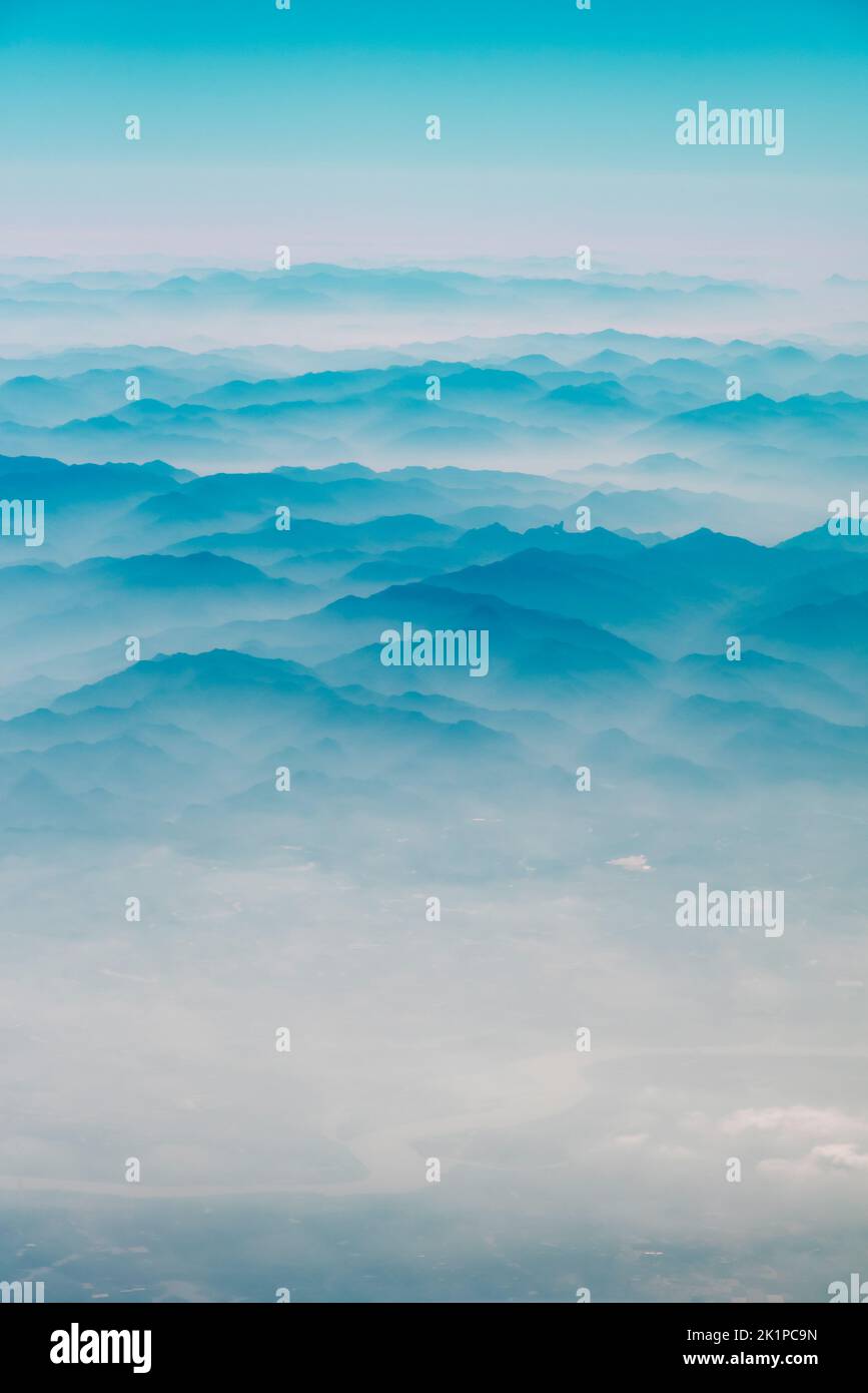 Ten thousand meters high altitude aerial photography of continuous ...