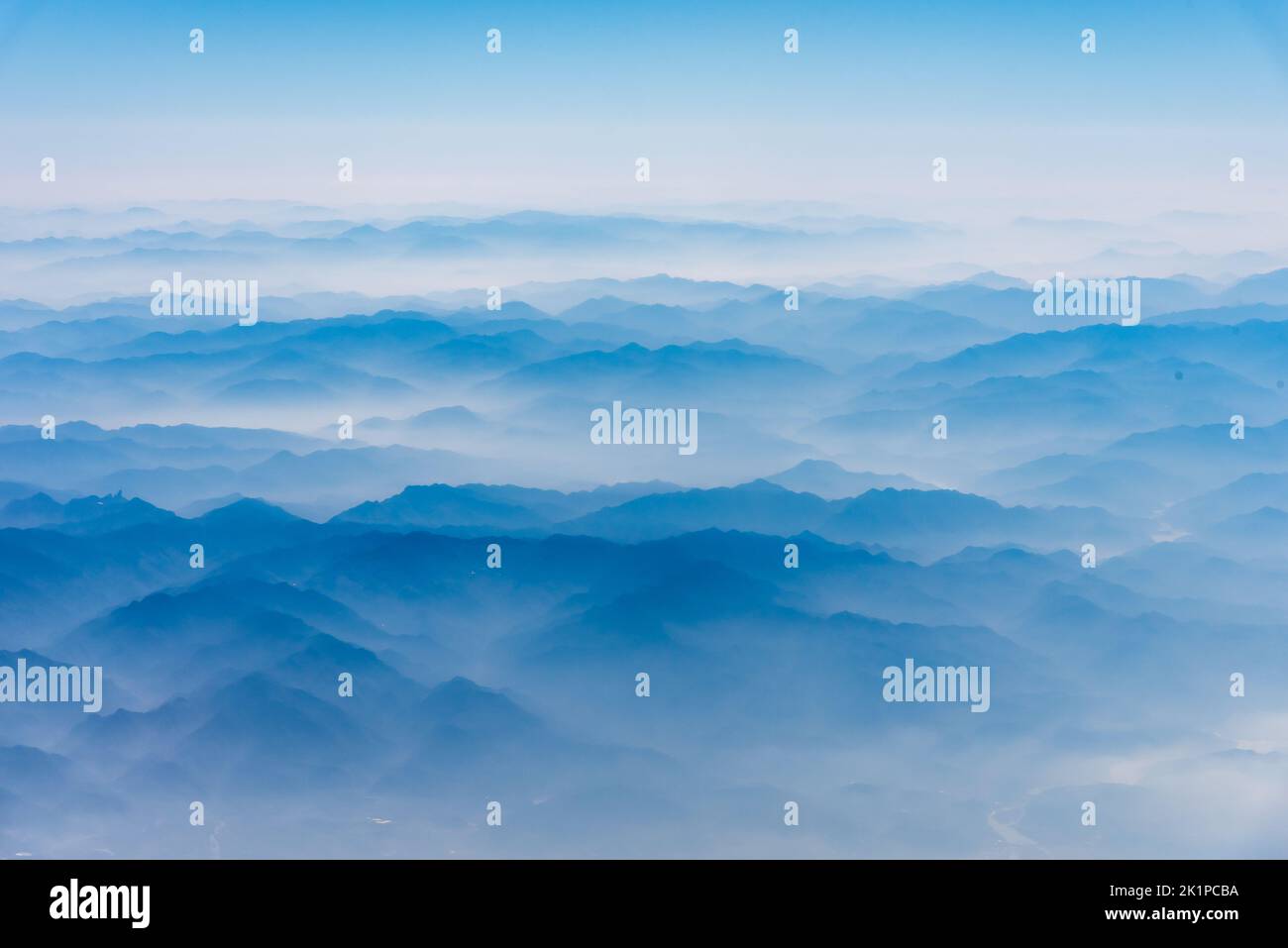 Ten thousand meters high altitude aerial photography of continuous ...