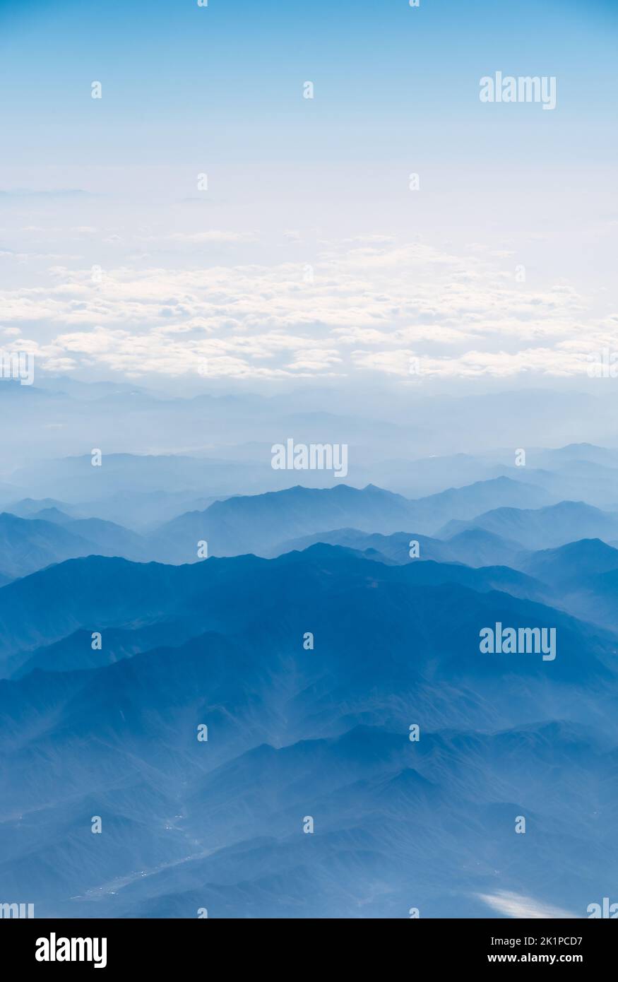 Ten thousand meters high altitude aerial photography of continuous ...