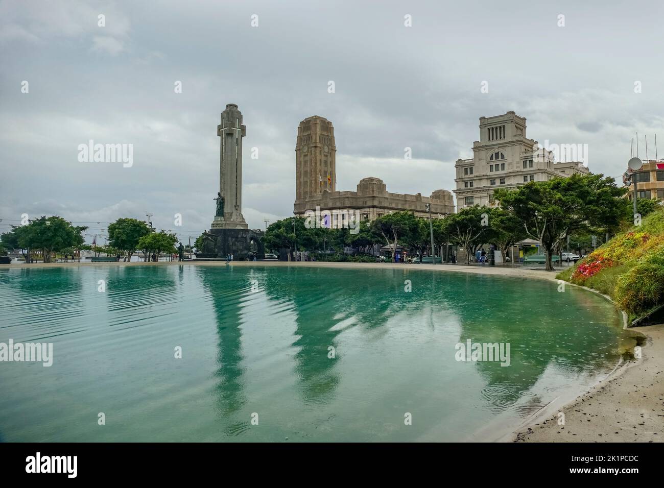 Impression around the Plaza de Espana of Santa Cruz de Tenerife, a city ...