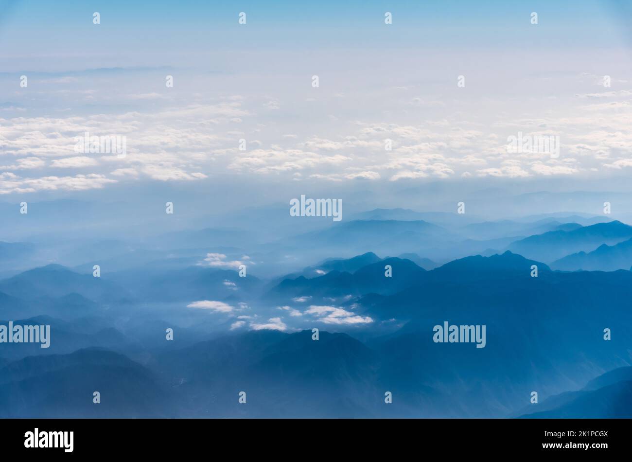 Ten thousand meters high altitude aerial photography of continuous ...