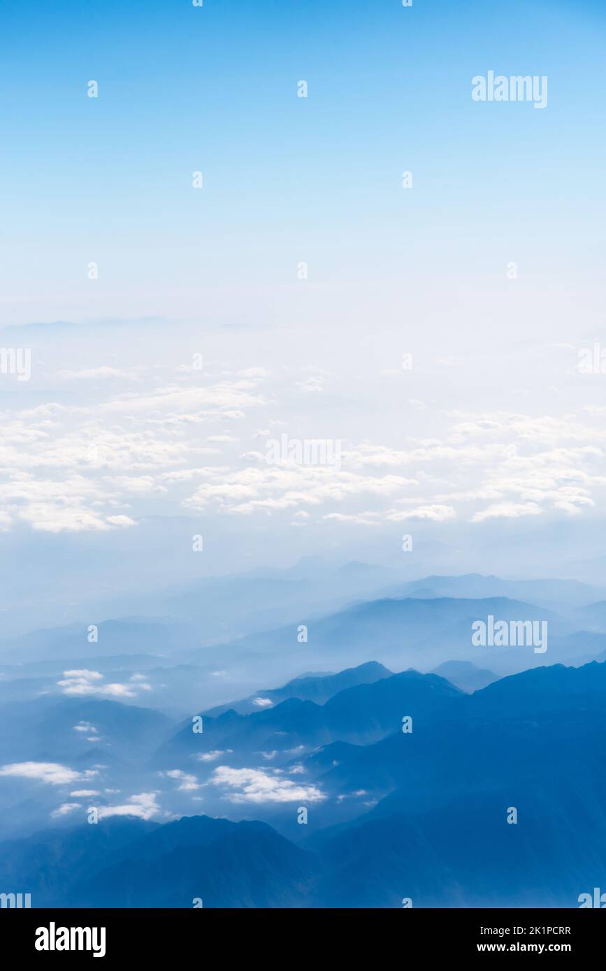 Ten thousand meters high altitude aerial photography of continuous ...