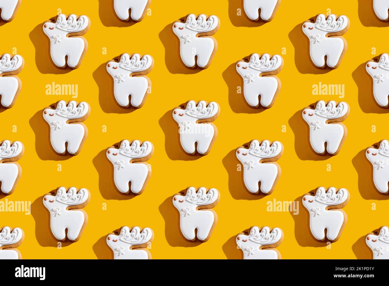 White deer pattern. Orange seamless background. Fun decorative design ...