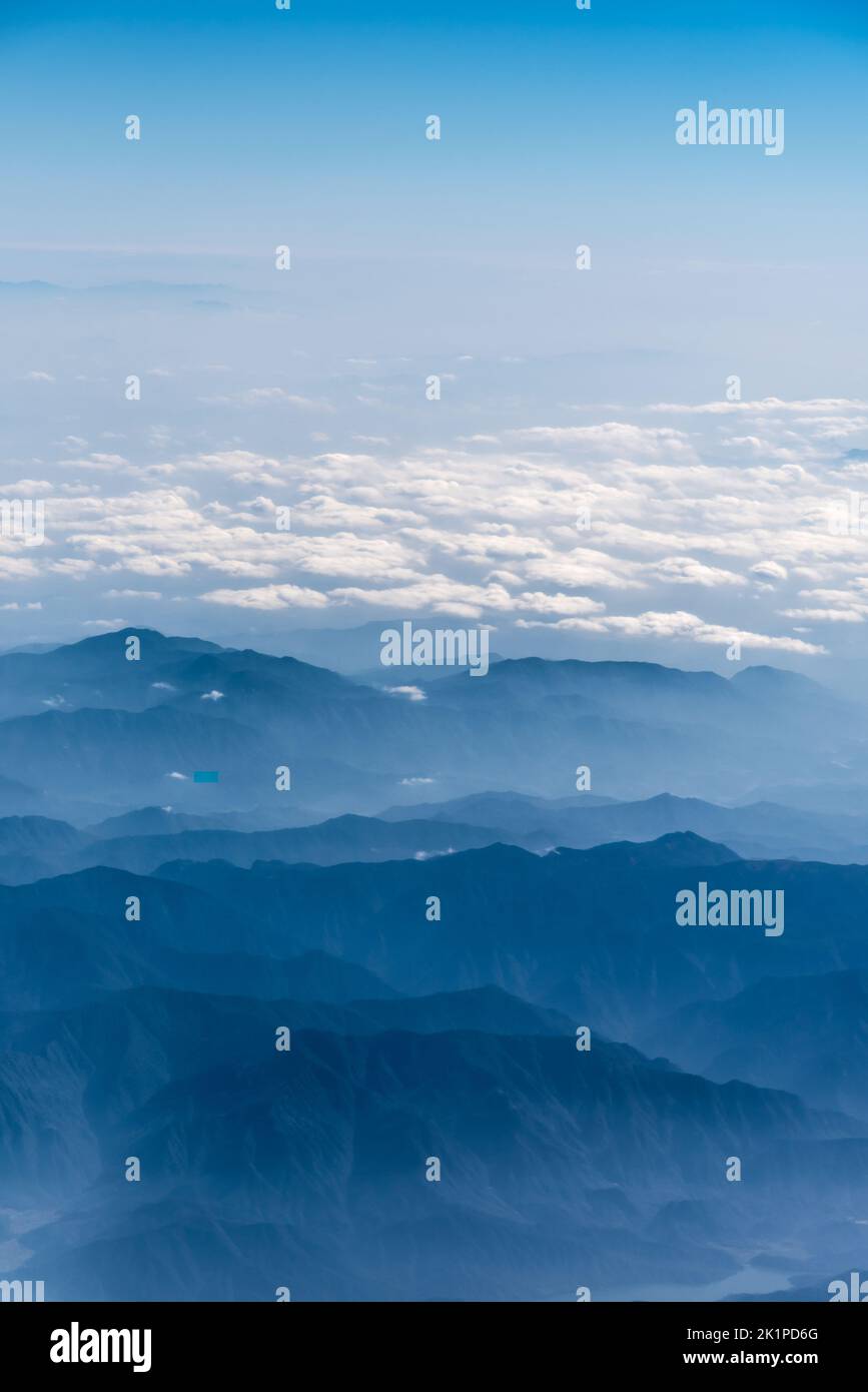 Ten thousand meters high altitude aerial photography of continuous ...