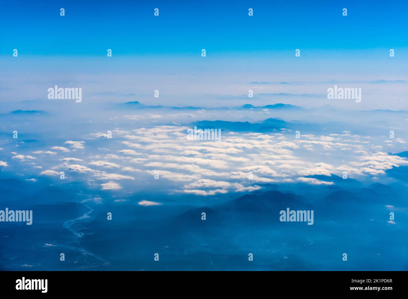 Ten thousand meters high altitude aerial photography of continuous ...