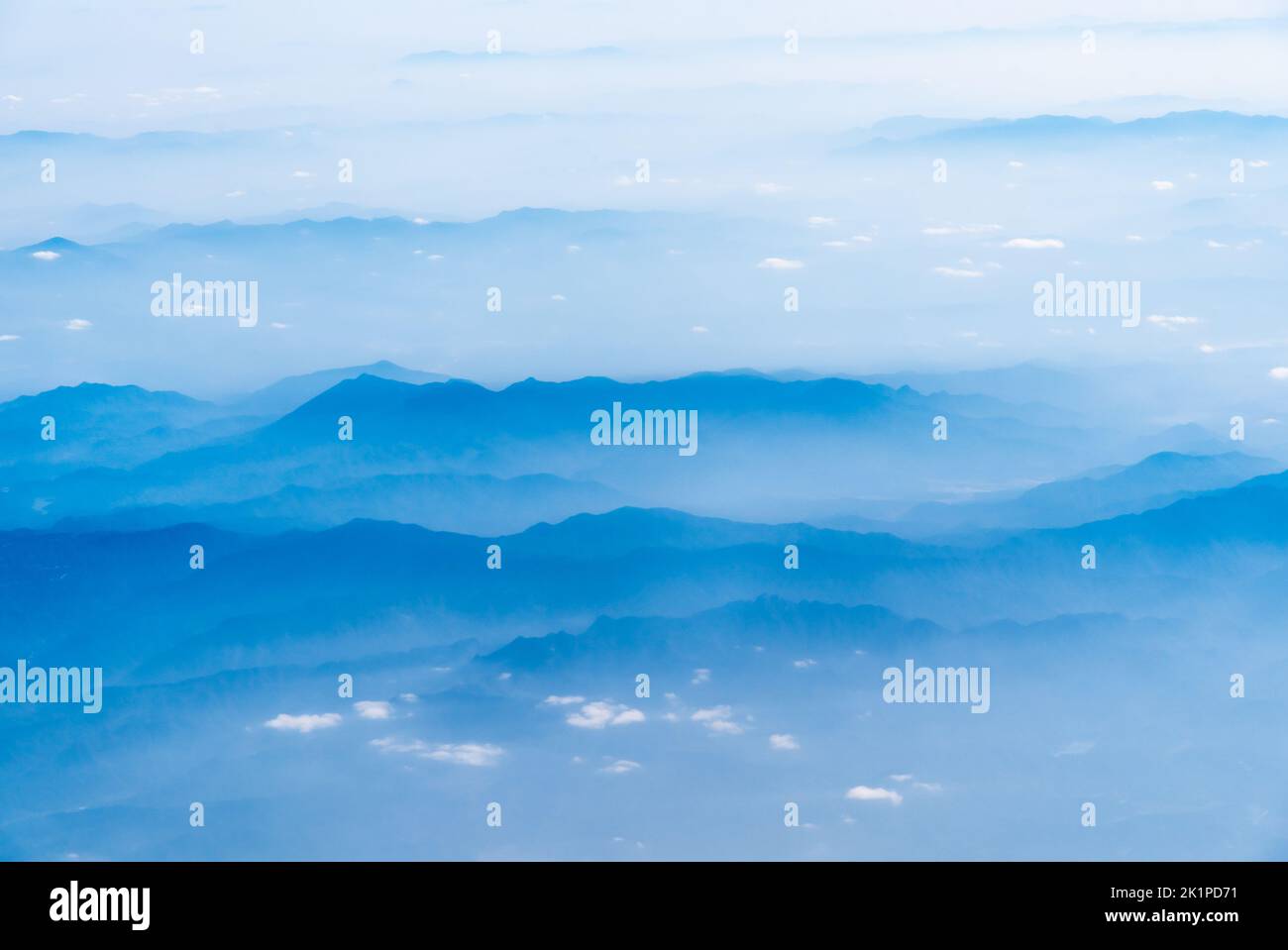 Ten thousand meters high altitude aerial photography of continuous ...