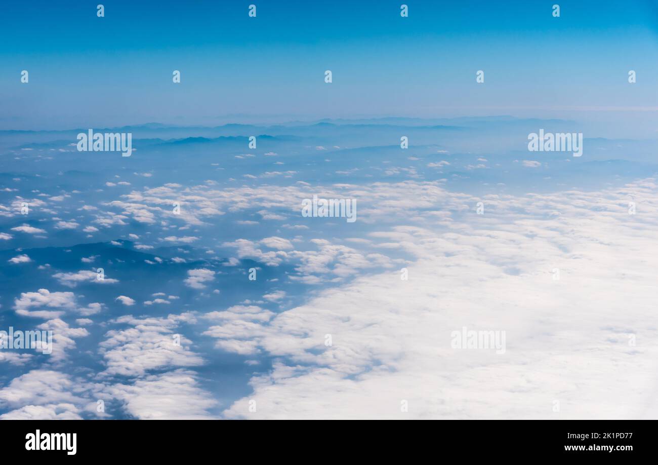 Ten thousand meters high altitude aerial photography of continuous ...