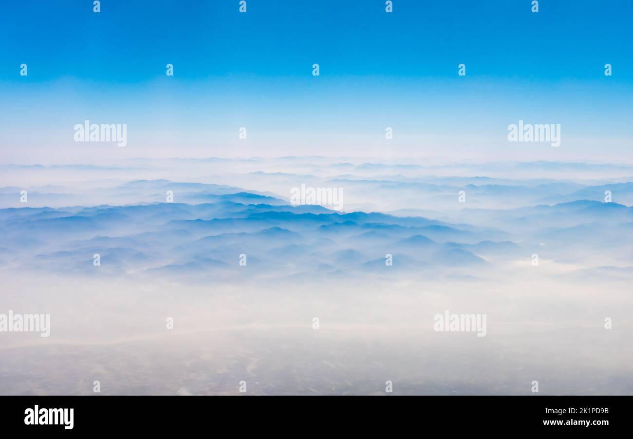 Ten thousand meters high altitude aerial photography of continuous ...