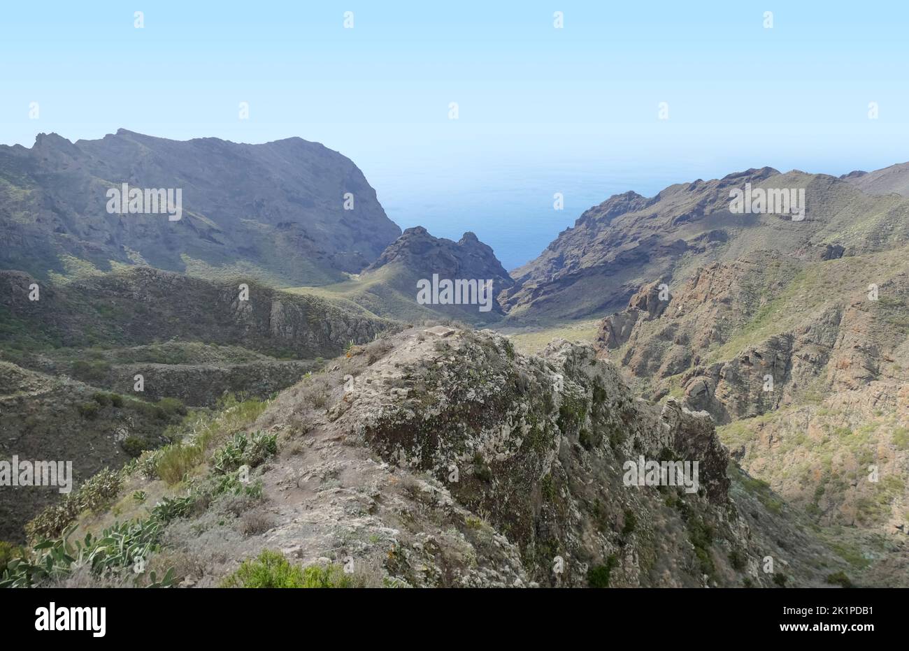 Mountain landscape between masca and Teno at Tenerife, Canary Islands ...