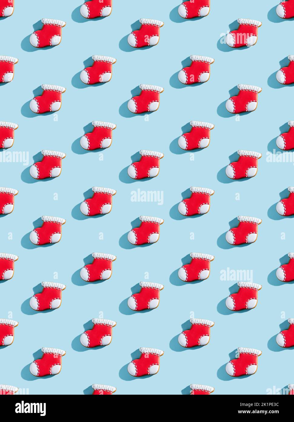 Christmas cookies decor. Festive bakery pattern. New Year symbol ...