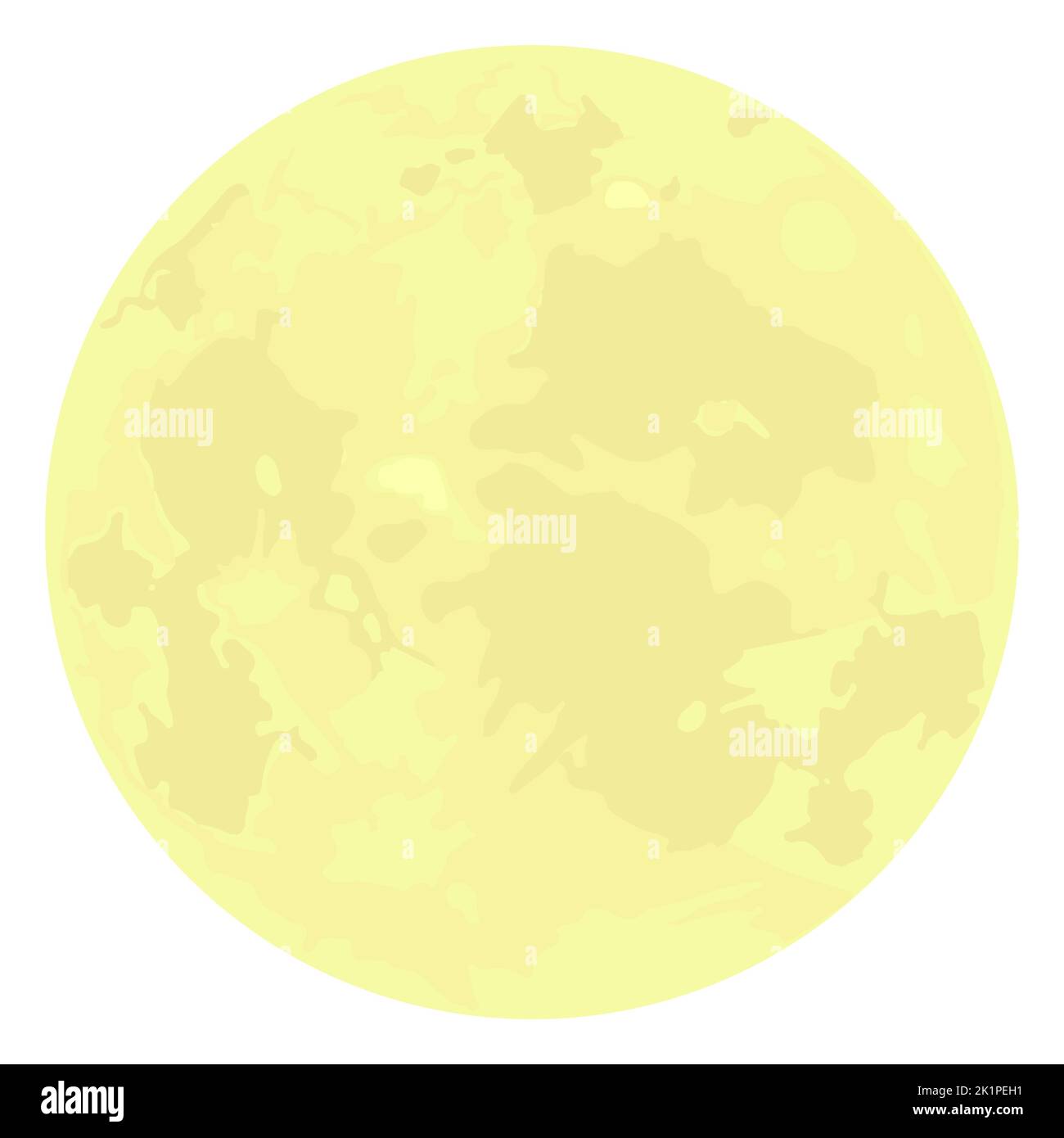 Yellow Moon with dark spots isolated on white background. Vector design ...